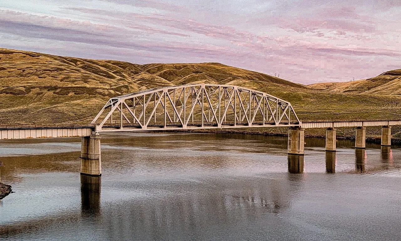 Snake River Railroad Bridge - From The Highway, United States