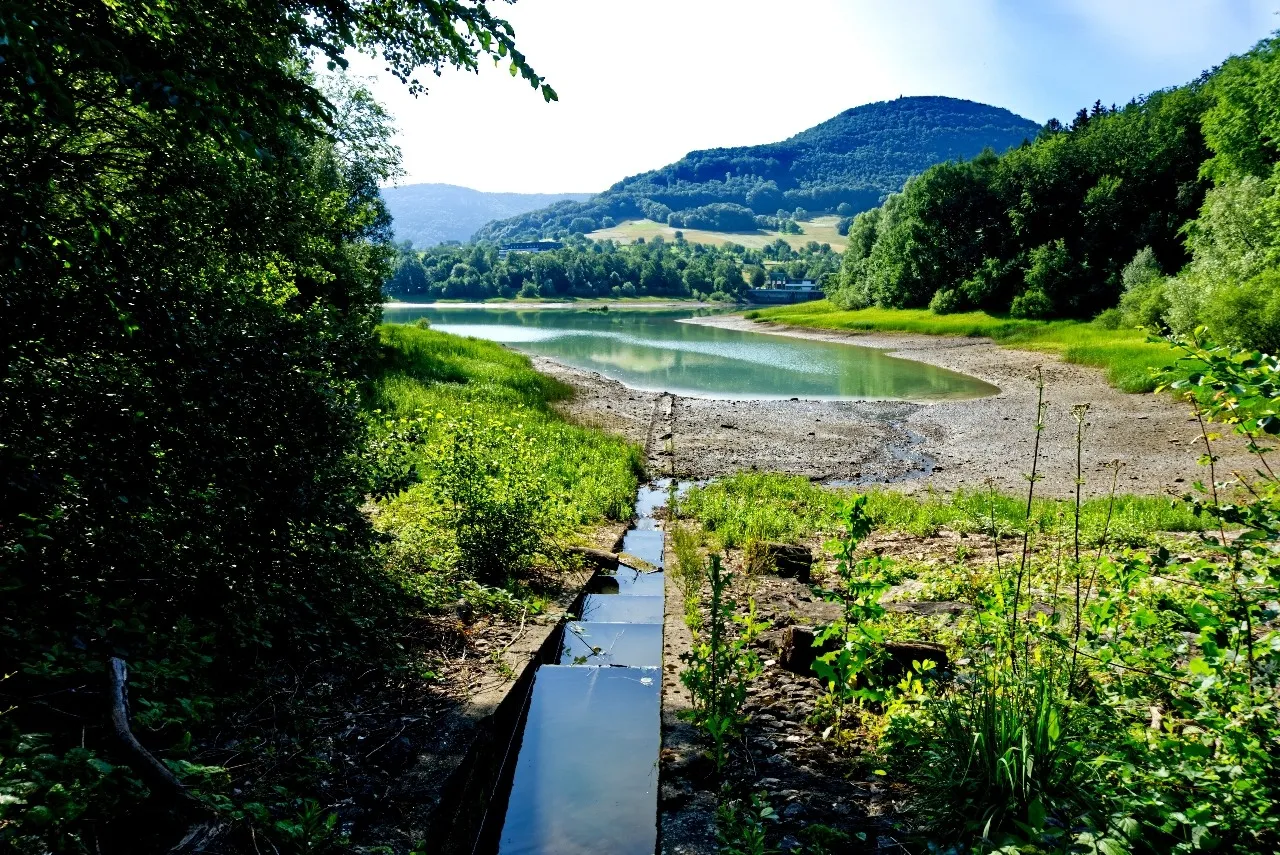 Blick auf den Stausee Glems - From Stausee Glems, Germany